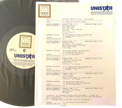 3/12/91 SOLID GOLD SCRAPBOOK SALUTES MIKE LOVE w/4 INTERVIEWS & 16 HITS ...