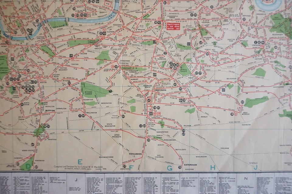 1935 London Transport Map London Bus Routes Poster Tube Underground ...