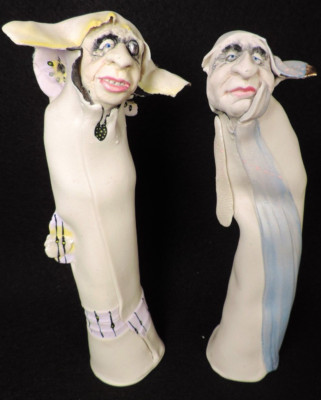 pair DEBBIE FECHER-GRAMSTAD "INSANE ASYLUM" SALT & PEPPER FIGURINES | eBay