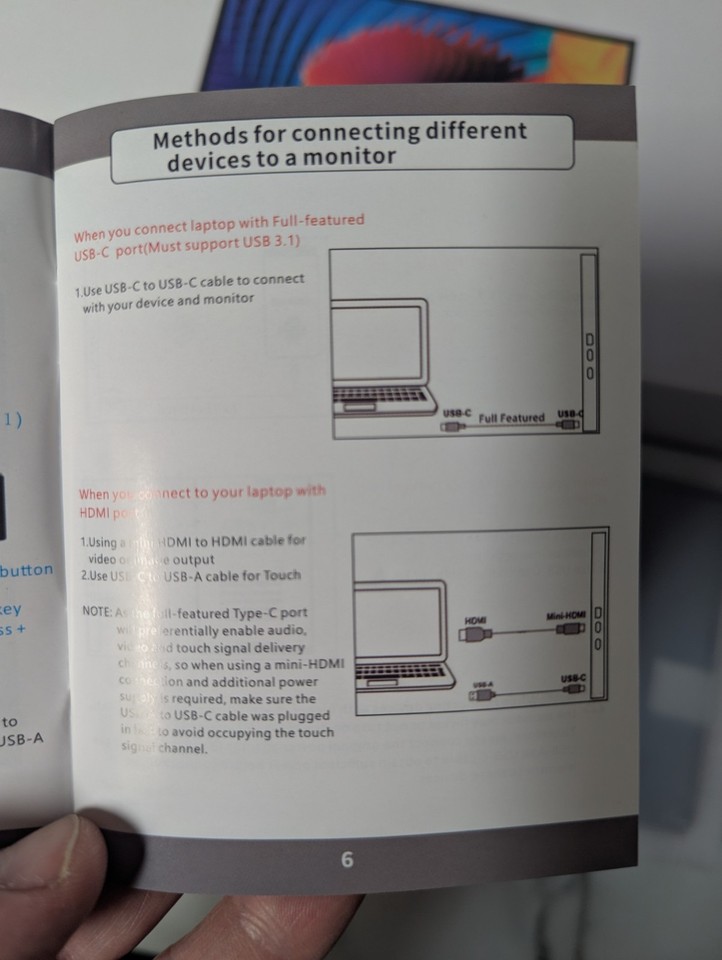 Prechen HD-123 Portable Touchscreen Monitor 12.3" 1920x720 HDMI USB-C ...