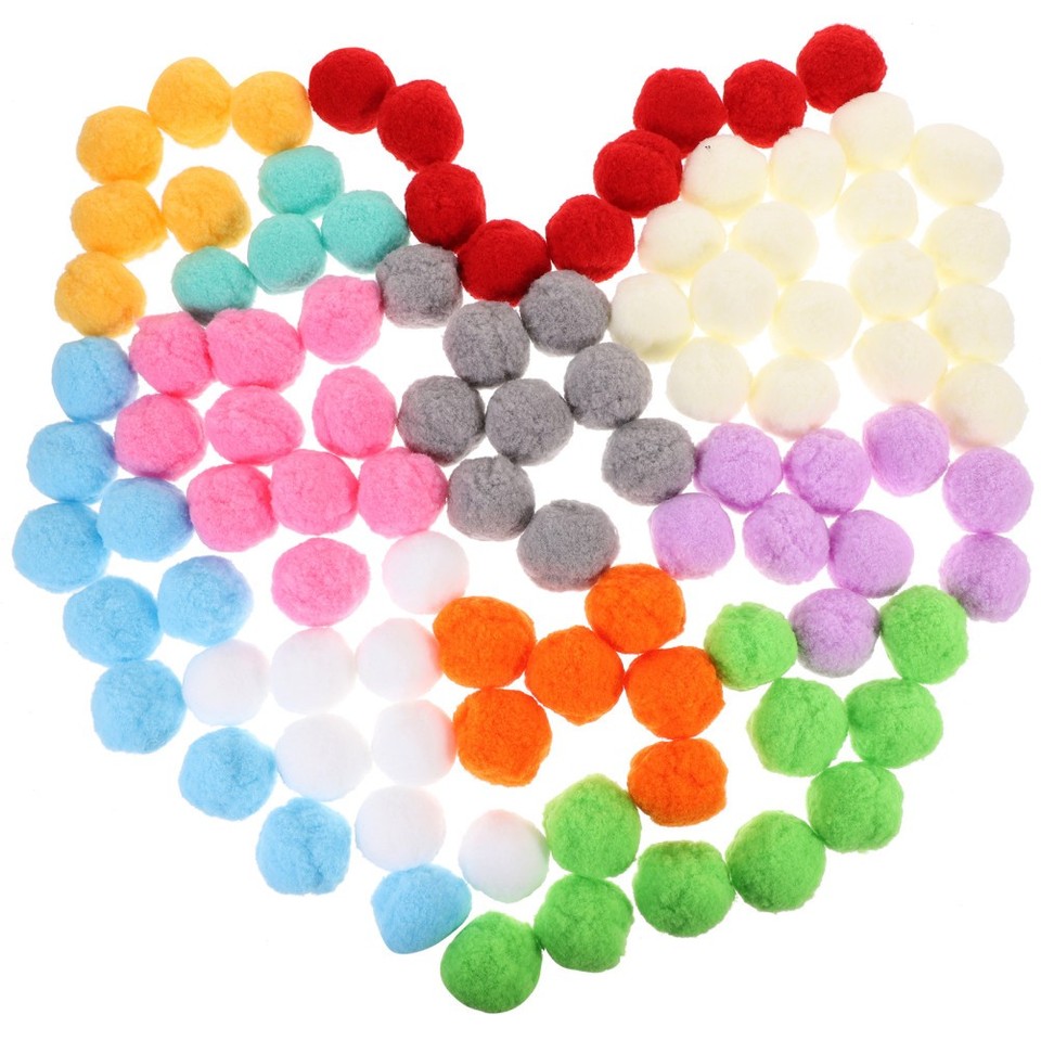 100pcs Multipurpose Pompom Balls DIY Crafting Pom Poms Clothing Decor ...