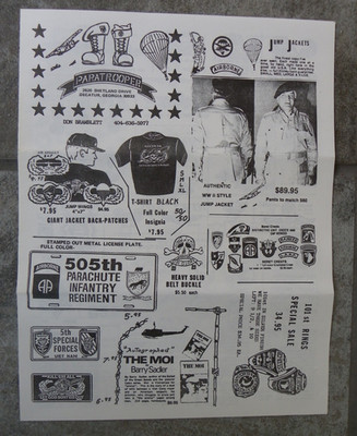 Vtg 4 Pg Military Accessory Catalog-The Paratrooper Decatur GA-Hand ...