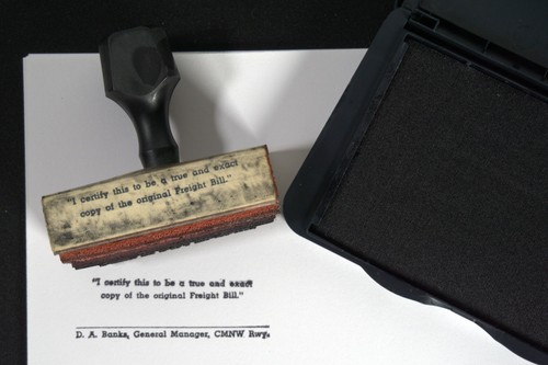Vintage Railroad Freight Bill Rubber Stamp Railway Manager Signature ...