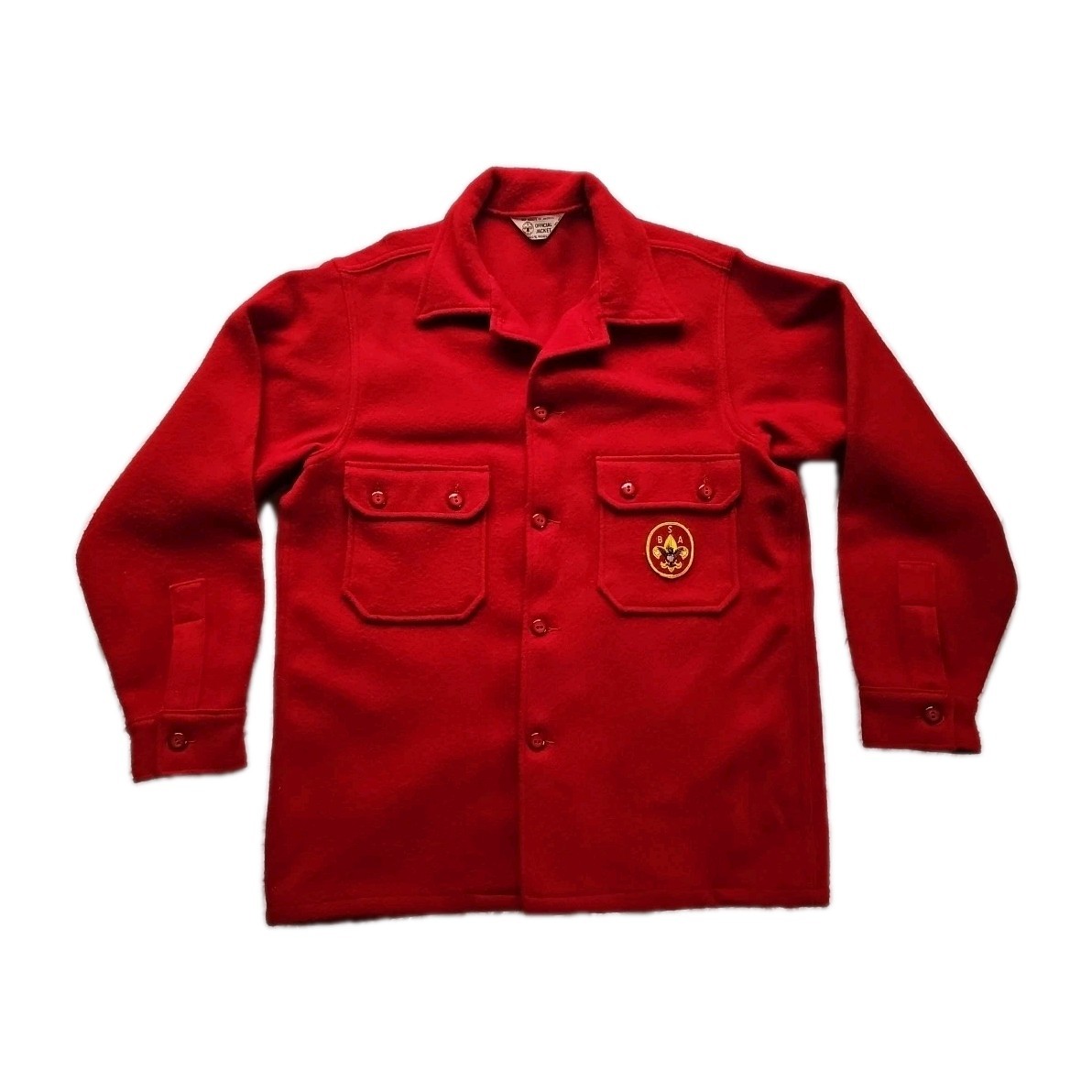 VTG Boy Scouts of America Official BSA Red 100% Wool Shirt Jacket Large ...