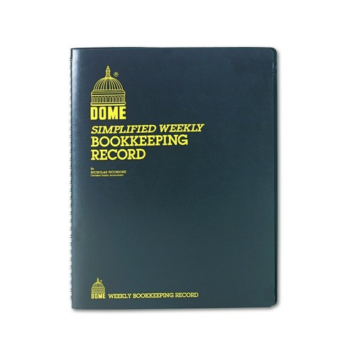 Dome DOM600 Bookkeeping Record Book Weekly 128 Pages 9 x11 Inches Brown ...