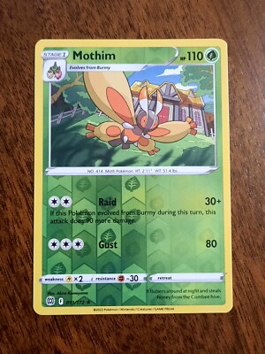 Mothim: 011/172 Brilliant Stars (Rare Reverse Holo) Pokemon Card. | eBay