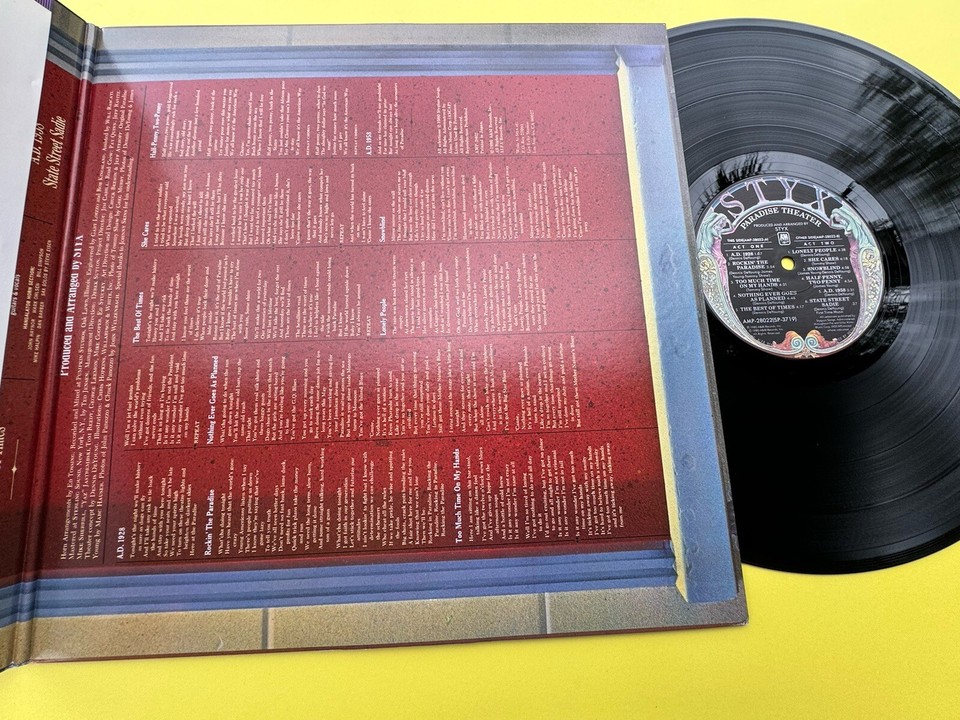 Styx Paradise Theatre LP VINYL 1981, Gatefold. Art Rock Prog Rock ...