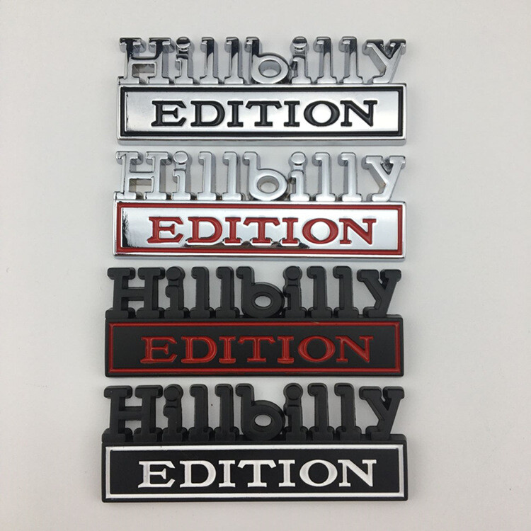 Pair Hillbilly Edition Emblems Truck Exterior Badge 3D Logo Sticker ...