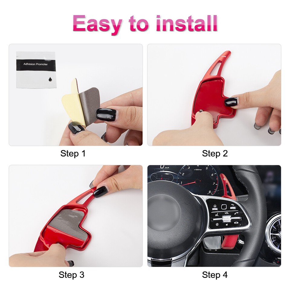 Red Gear Shift Paddles Paddle Shifters For Mercedes Benz C Class,CLA ...