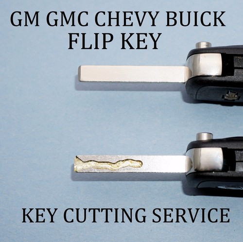 GM GMC CHEVY BUICK FLIP KEY KEYLESS REMOTE TRANSMITTER KEY CUTTING ...