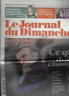 JOURNAL DU DIMANCHE-27 JANV. 2019-Kévin MAYER/Michel LEGRAND:adieu ...