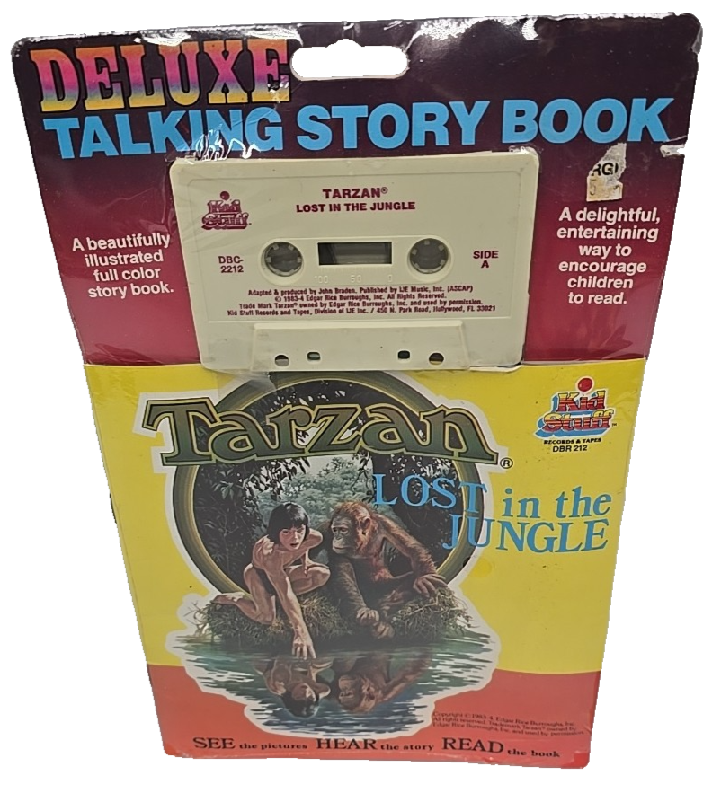 NEW Vintage TARZAN Lost In The Jungle Talking Story Book & Cassette ...