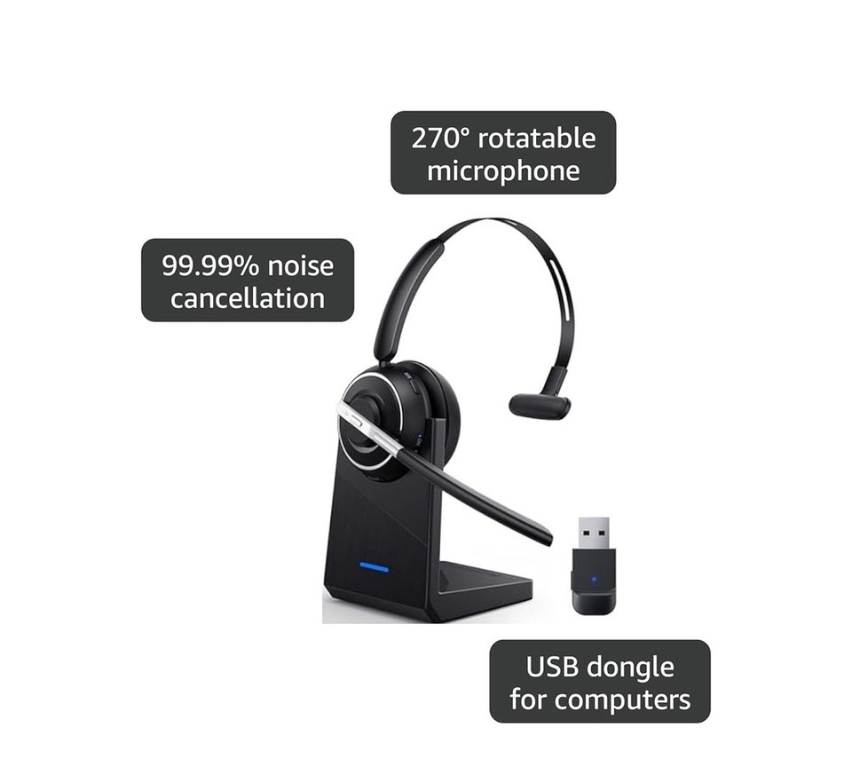 PrancyBt KH122M Wireless Mono Headset with USB Dongle Bluetooth V5.2 | eBay