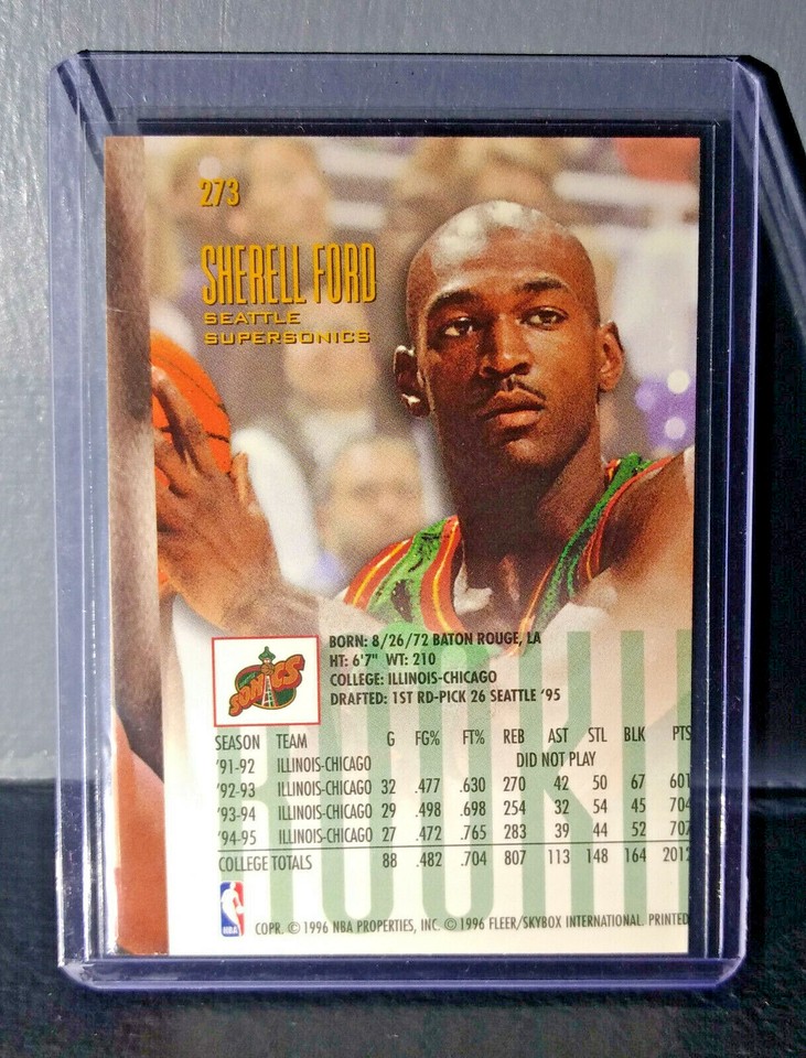 1995-96 Sherell Ford Fleer Ultra #273 Rookie Error Misprint Basketball ...