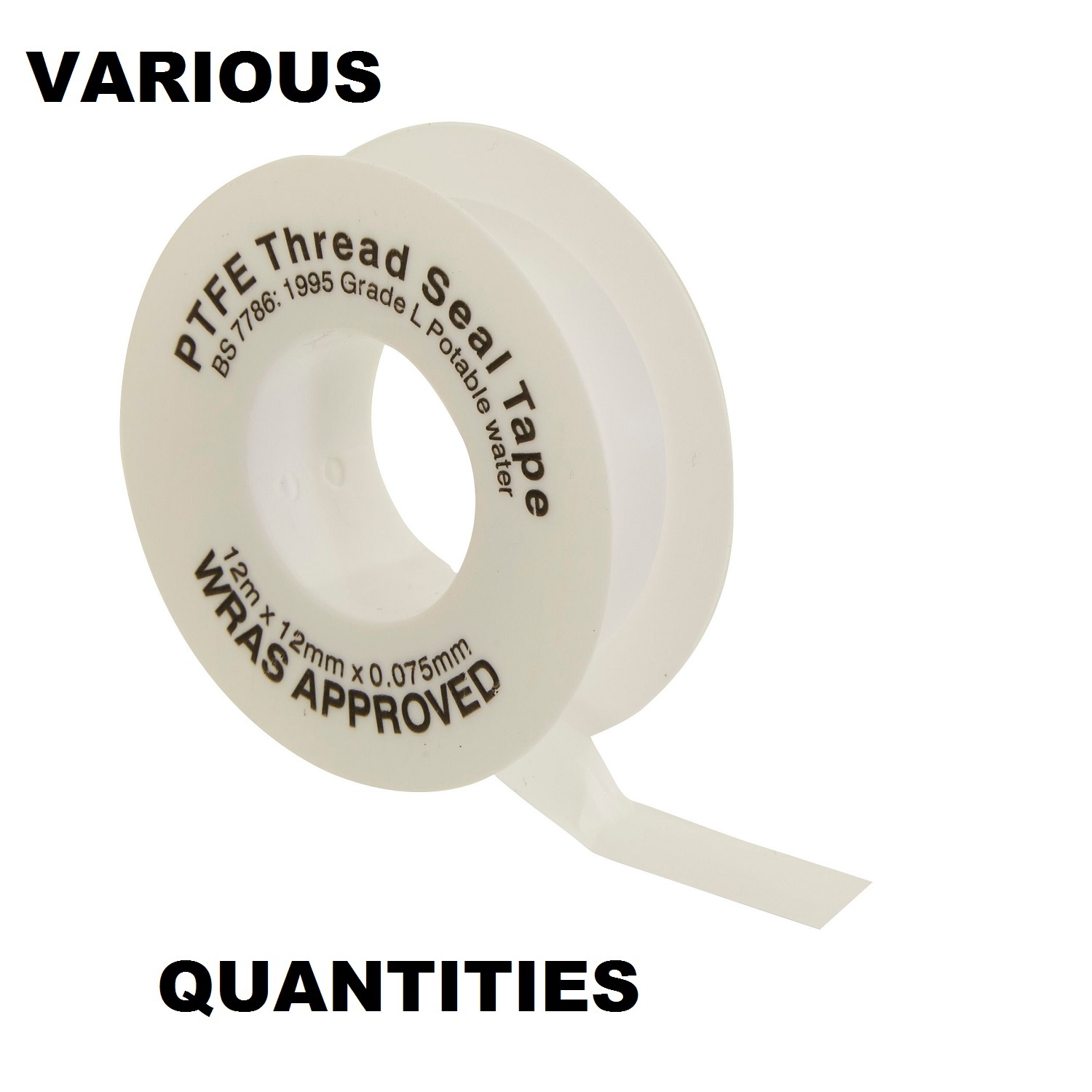 PTFE THREAD SEALING TAPE 12M X 12MM WRAS APPROVED VARIOUS QTY | eBay UK