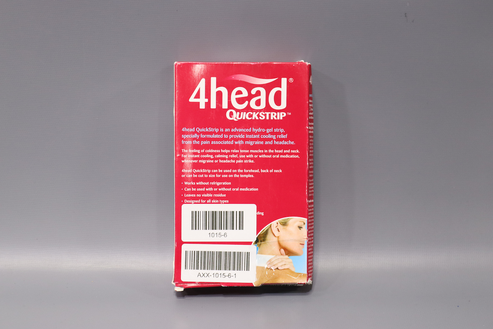 4head Quickstrip Fast Relief For Migraine 4 Strips, Instant Coolingfree ...