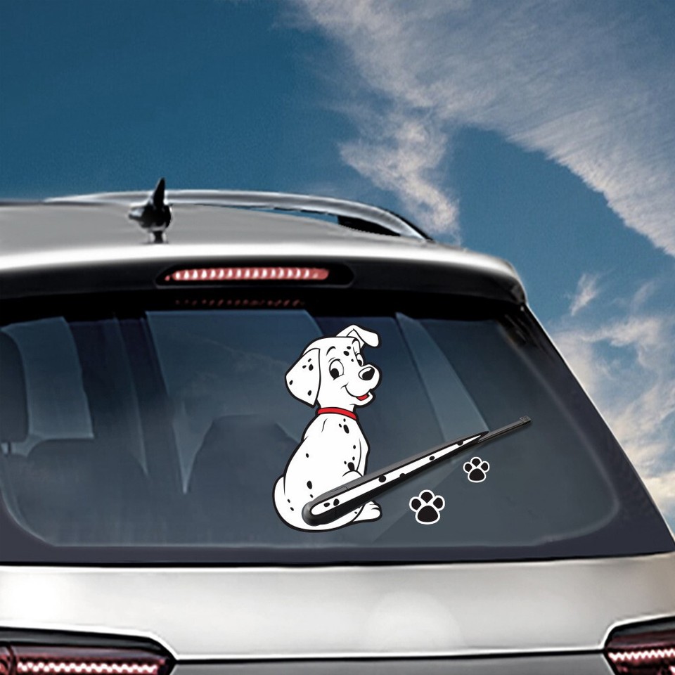 Funny Moving Tail Spotted Dog Car Stickers Cartoon Windshield Window ...