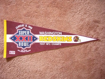 1987 WASHINGTON REDSKINS NFC CHAMPIONS SUPER BOWL 22 NFL FOOTBALL ...