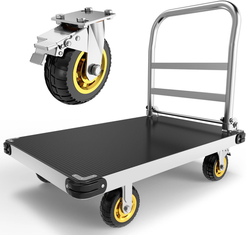 Extra Large Platform Truck Cart, 44 X 28 Heavy Duty Push Cart Dolly ...