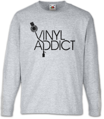 VINYL ADDICT Kinder Langarm T-Shirt Club Phonograph turntable DJ MC ...