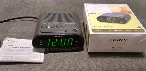 Vintage Sony Dream Machine FM/AM Clock Radio ICF-C218 Digital BATTERY ...