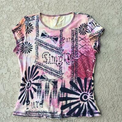 Susan Lawrence Size M Graphic Tee with Embellishments | eBay
