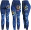High Waist Women's Denim Print Fake Faux Jeans Leggings Pants | eBay