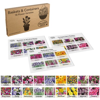 Flower Seeds UK | 18 Varieties | 1400+ Seeds | Gardening Gifts Women ...