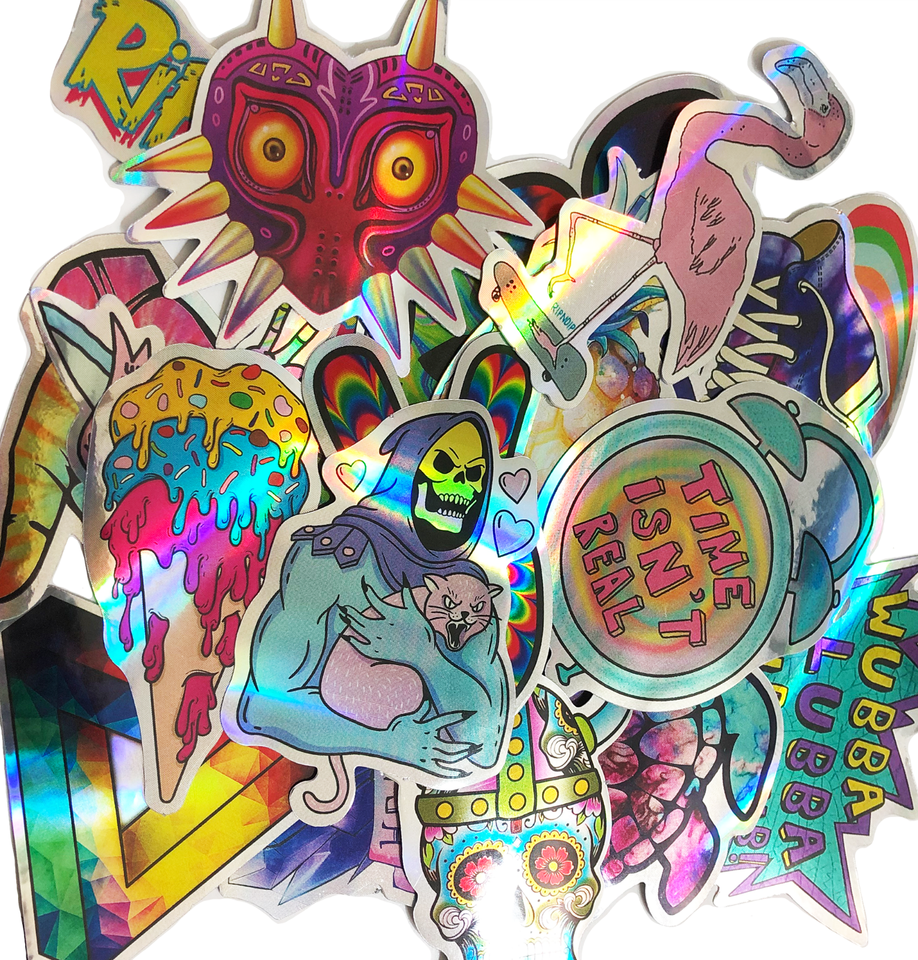 21 Shiny Holographic Laser Graffiti Foil Skateboard Stickers | eBay