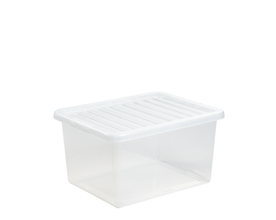 Clear Plastic Stackable Storage Box with Lid Nestable Container Boxes ...