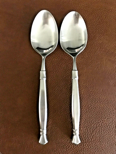 2 Oneida Act II Heirloom Cube Satin Stainless Serving Spoons 8 5/8" Tablespoons | eBay