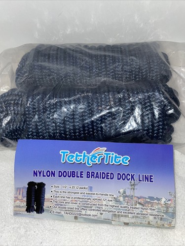 2 Pack 1/2 Inch 25FT Double Braid Nylon Boat Marine Dock Line | eBay
