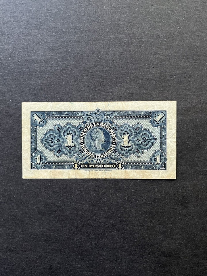 Columbia Banknote 1940 1 Peso #380b Circulated | eBay