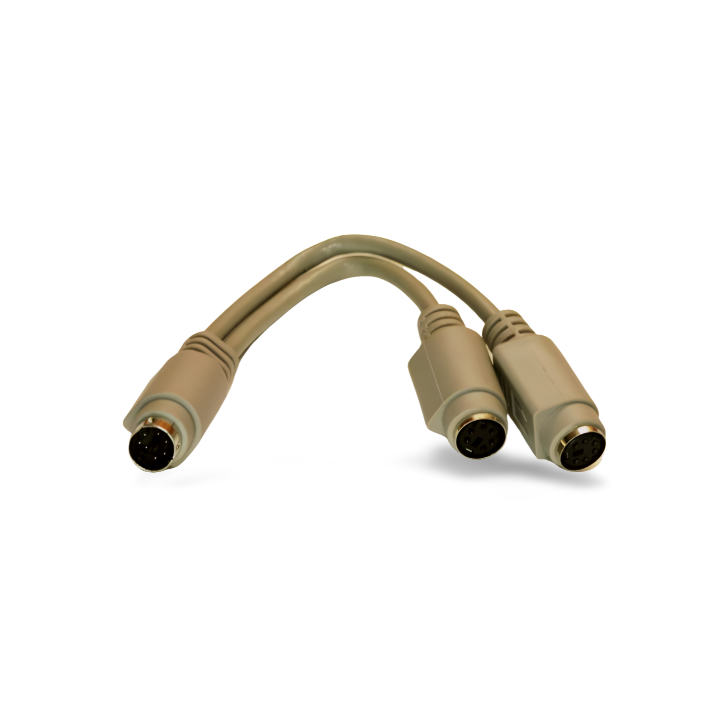 6in Mini DIN 6 Pin Y Splitter Cable Male to 2 Female for PS2 - Beige | eBay