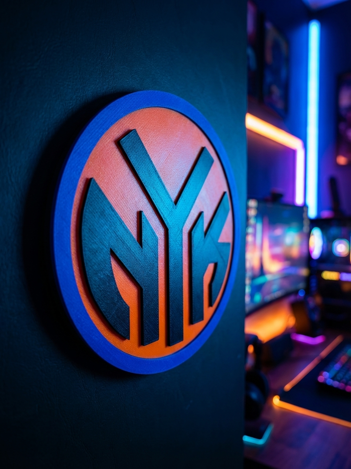 New York Knicks 3D Wall Sign - NBA Man Cave Decor - NYK Alternate Logo ...