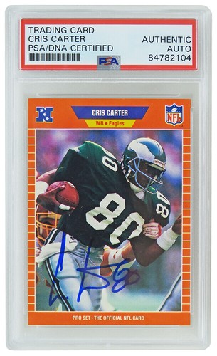 Cris Carter Signed 1989 Pro Set Football Rookie Card #314 - (PSA ...