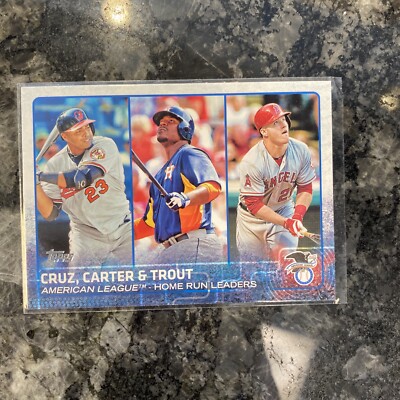 2015 Topps American League Home Run Leaders #285 Mike Trout/Carter/Cruz ...