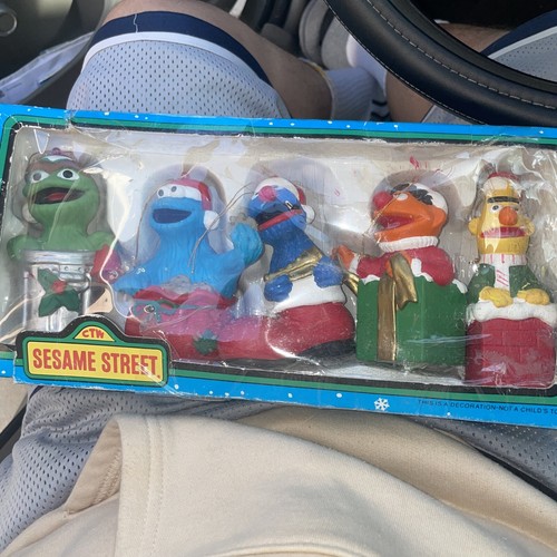 Vintage Lot of 5 Sesame Street Tree Trim Christmas Ornament Jim Henson ...