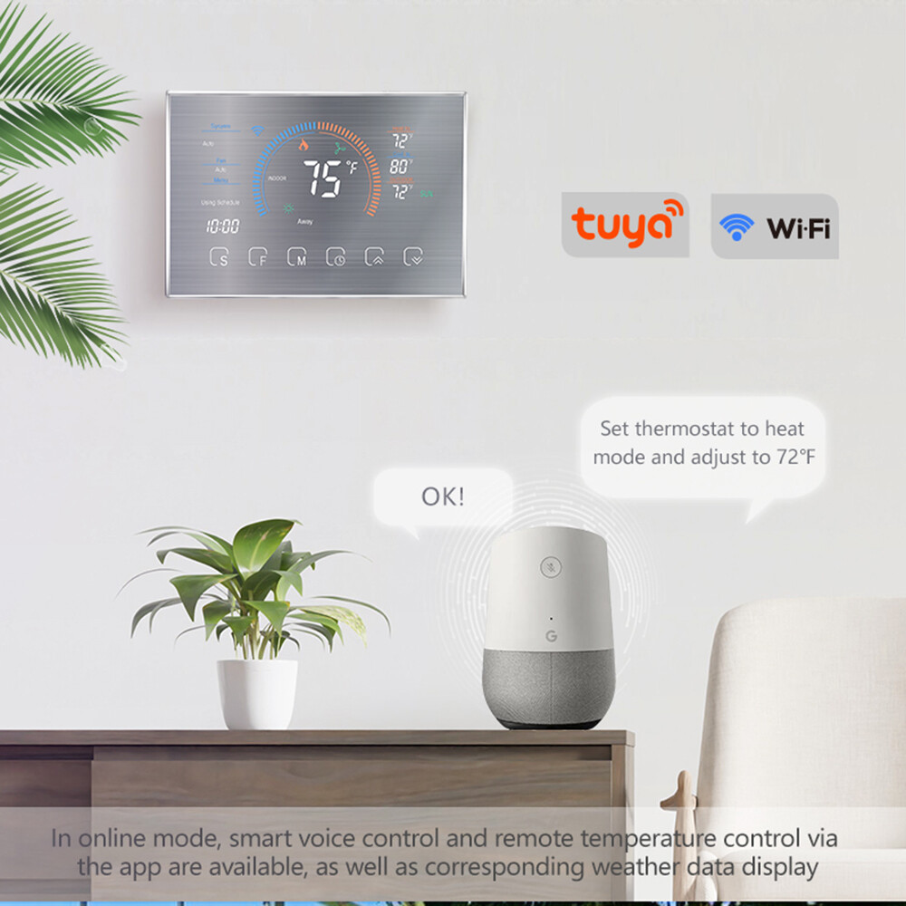 WiFi Smart Programmable Thermostat For Heat Pump APP/Touch/Voice ...