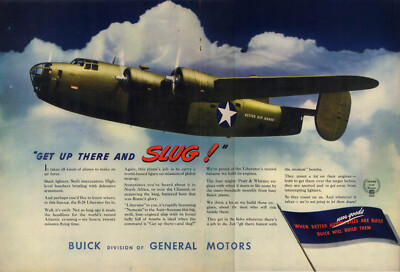 Get Up There & SLUG! Consolidated B-24 Liberator: Buick ad 1943 L | eBay