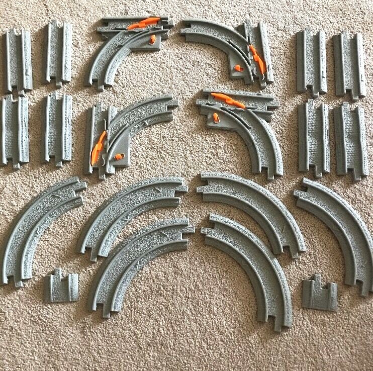 GeoTrax Gray Road Tracks Switches Curves Lot of 20 Pieces Fisher-Price ...