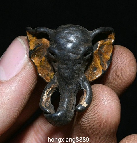 Antique Tibetan Bronze Painting Elephant Animal Head Auspicious Finger ...