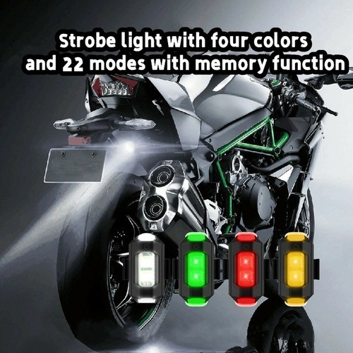 4Colors LED Aircraft Strobe Lights Lamp Motorcycle USB Charging Lamp ...
