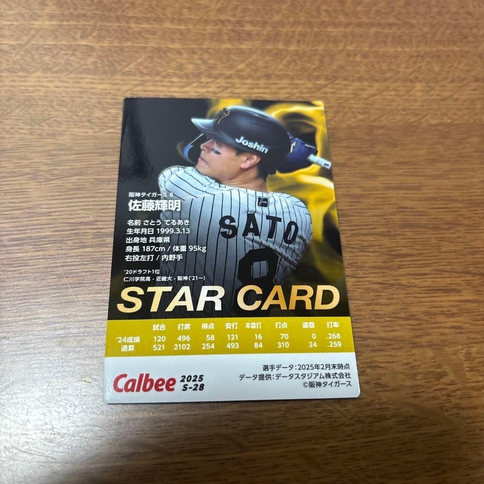 Professional Baseball Chips 2025 2nd edition Hanshin Tigers Teruaki ...