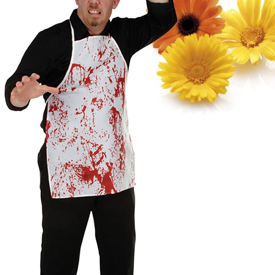 Apron Halloween Apron Horror Chef Kitchen Cook Apron for Adult Costume ...