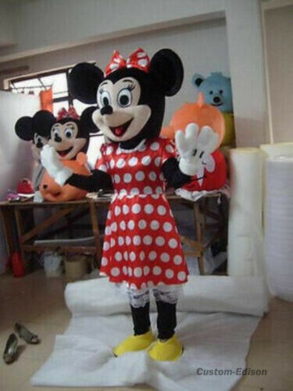 Adults Mickey & Minnie Mouse Mascot Costume Suits Cartoon Party Dress ...
