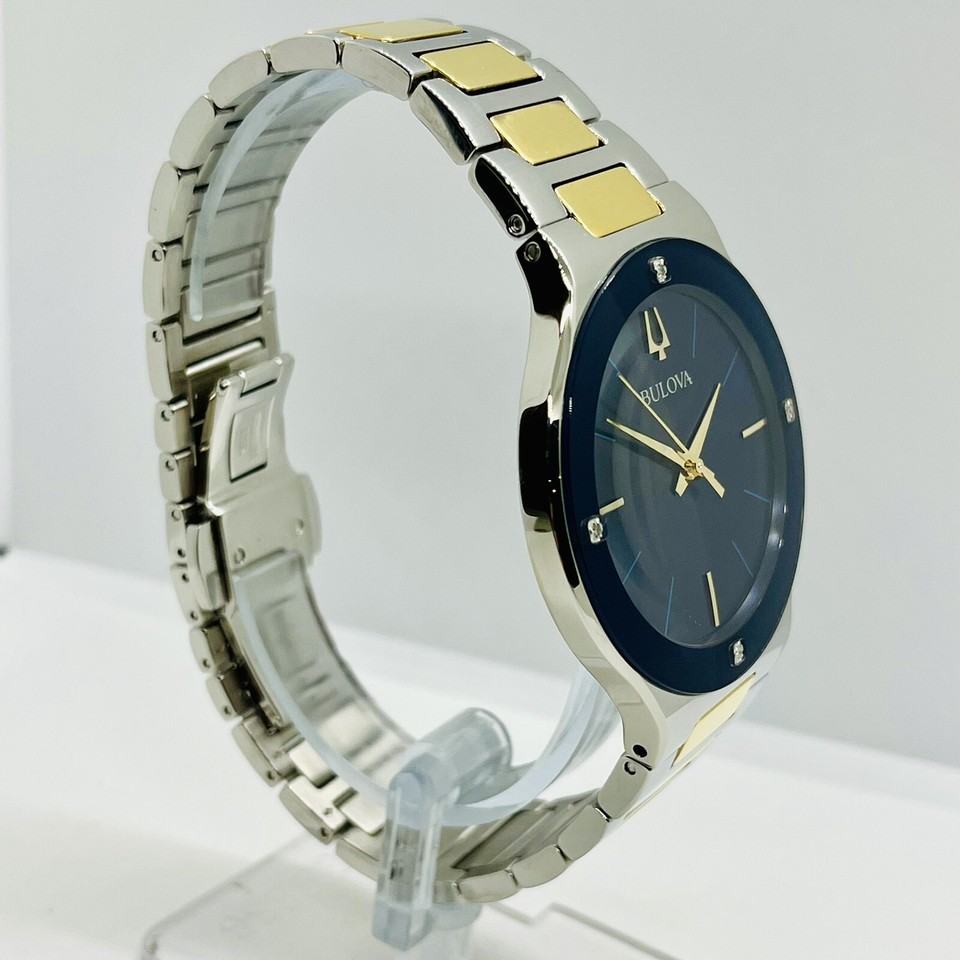Bulova Men's Futuro Two-Tone Blue Dial Stainless Steel 43mm Watch ...