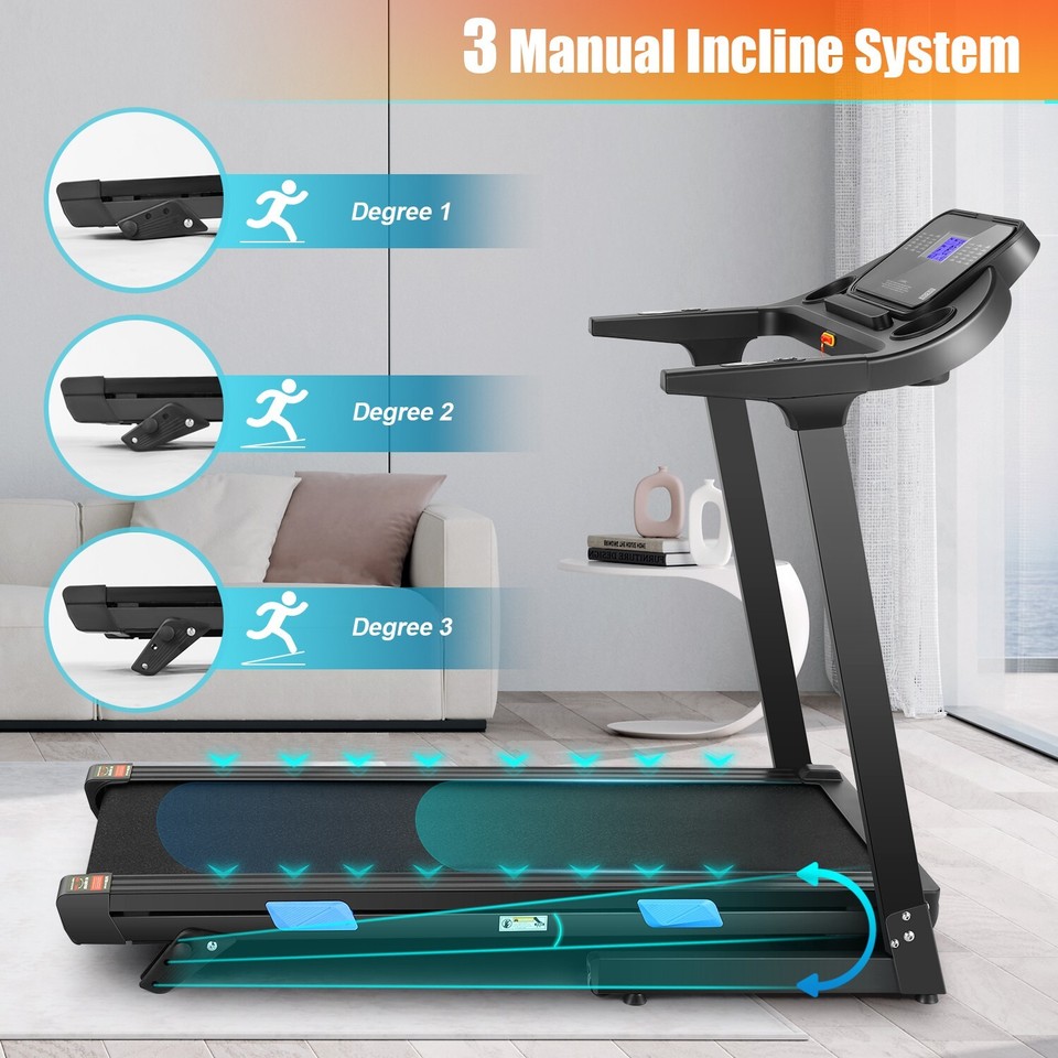 Treadmill 300lb Capacity with Incline 3.25HP 18 INCH Wide Foldable ...