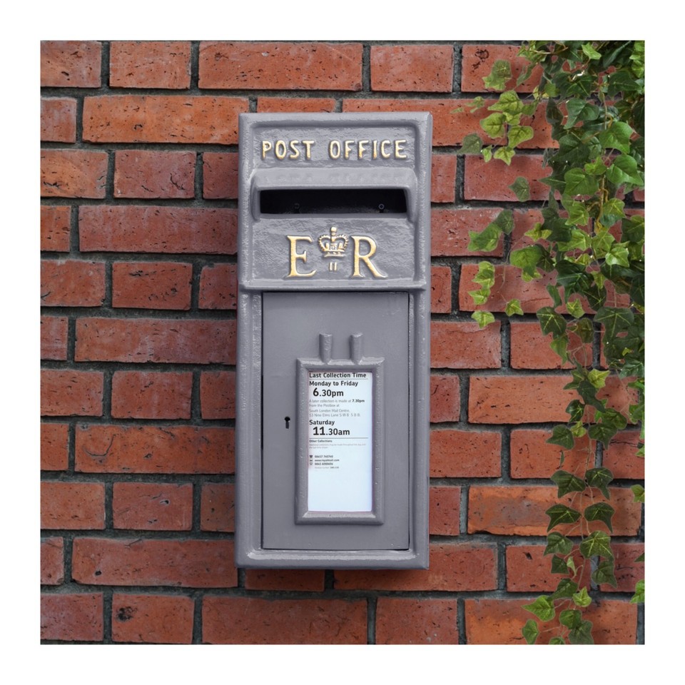 Post Box ER Royal Mail Design Mailbox with Lock Wall Mounted Letterbox ...