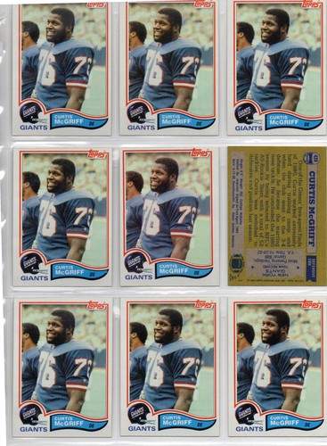 1982 TOPPS FOOTBALL 428 CURTIS MCGRIFF GIANTS | eBay